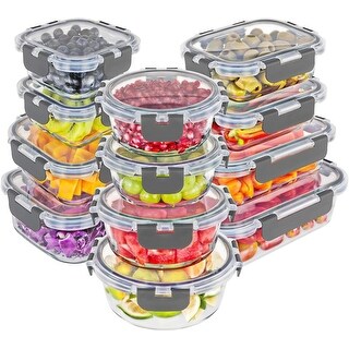 Glass Storage Containers With Lids Set | Ultimate 24pc Set with BPA ...