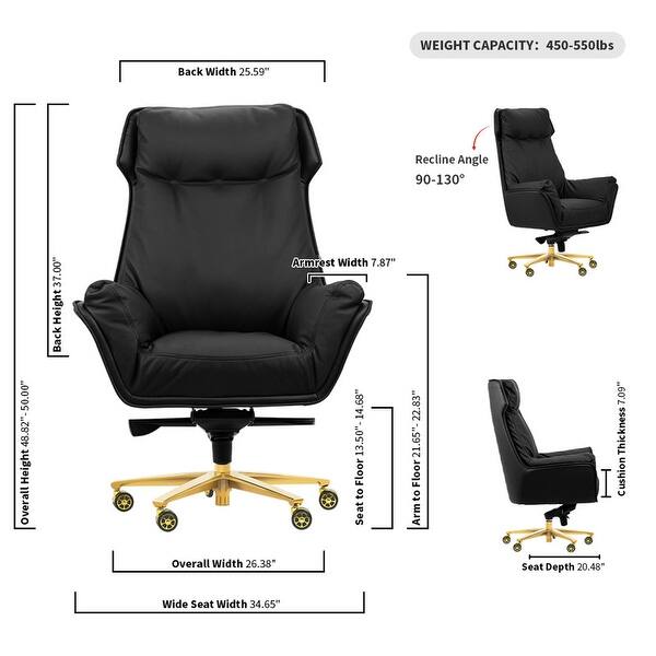 Kinnls Ergonomic Office Chair Austin Upholstered Chair Leather ...