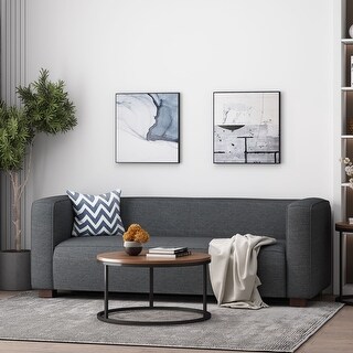 Loveseat Sofa Couch with Upholstered Design,Block Legs - Bed Bath ...