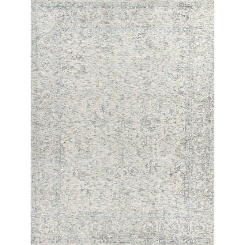 EXQUISITE RUGS Tuscany Hand-loomed Wool/Bamboo Silk Beige/Blue Area Rug ...