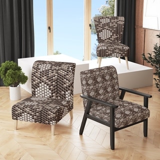 Designart "Snake Skin Pattern" Upholstered Cabin & Lodge Accent Chair ...