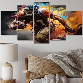 Designart "Football Spectacle Of" Sports Multipanel Wall Art Print set ...