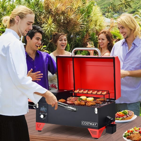 Portable Tabletop Pellet Grill Smoker BBQ w/Digital Control System ...