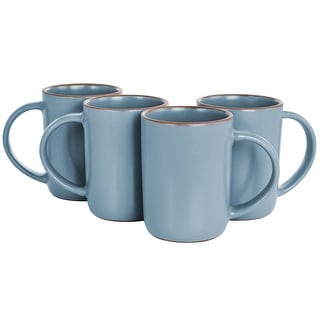 Gibson Elite Dumont 4 Piece 17 Ounce Terracotta Mug Set in Light Blue - Bed Bath & Beyond - 36832461