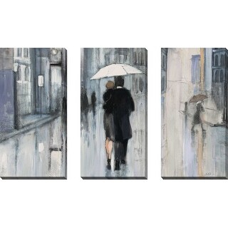 "Spring Rain New York Neutral" 3 Piece Set on Canvas - Bed Bath ...