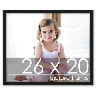 26x20 Contemporary Black Complete Wood Picture Frame with UV Acrylic ...