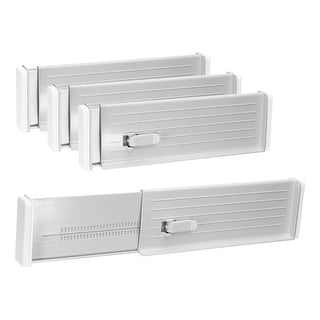 4 Pcs Plastic Drawer Dividers Organizer 11"-18" Adjustable Separators ...