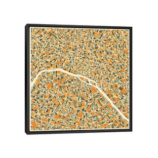 iCanvas "Abstract City Map of Paris" by Jazzberry Blue Framed Canvas ...