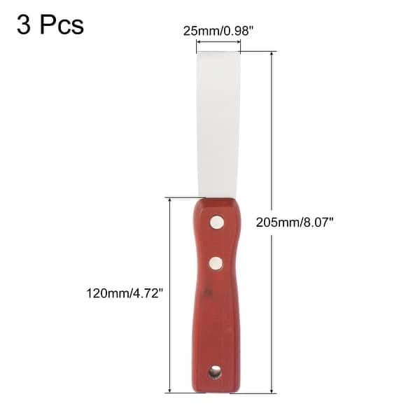 Putty Scraper 1" Stainless Steel Putty Knives Wooden Handle for Drywall ...