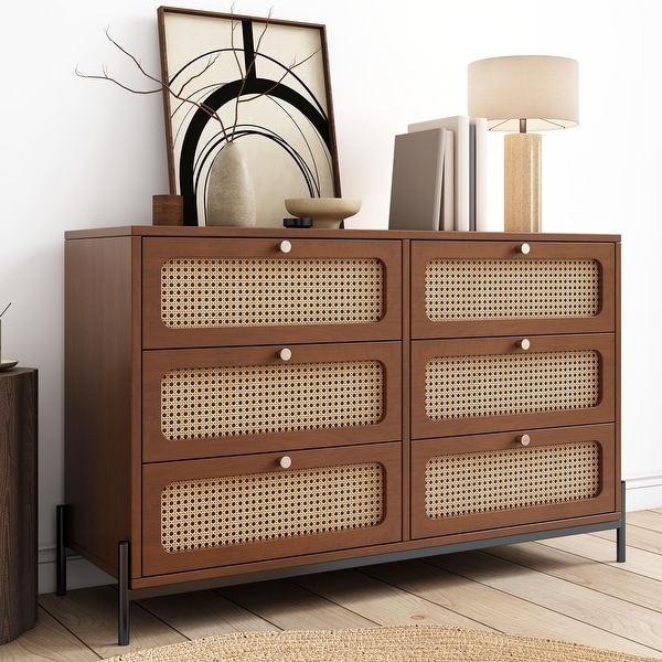 Black and rattan chest of drawers store