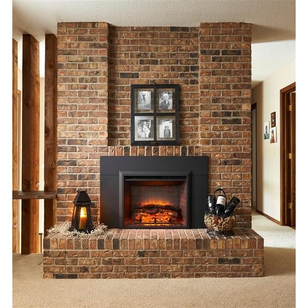 black electric fire insert