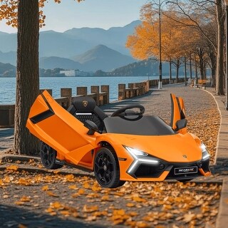 12V Licensed Lamborghini Kids Electric Ride On Car with Advanced Suspension, Remote Control, LED ...