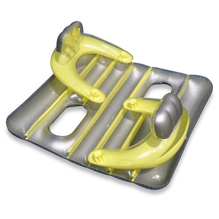 66" Yellow and Silver Inflatable Face-To-Face Pool Raft Dual Air ...