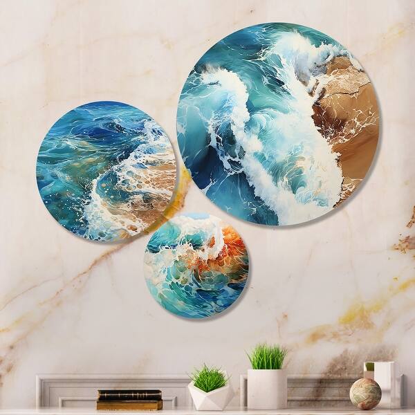 Designart "Beach Photo Oceanic Rhythms III" Nautical Metal Wall Decor ...