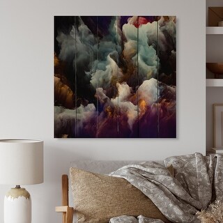 Designart 'Liquid Atmospheric Turbulence' Modern Wood Wall Art Panels ...