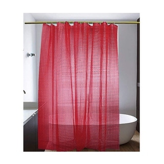 Red 3D Geometric Vinyl Shower Curtain Liner Waterproof - Bed Bath ...