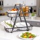 Two Tier Basket Tray with Natural Wood Handle - Bed Bath & Beyond ...