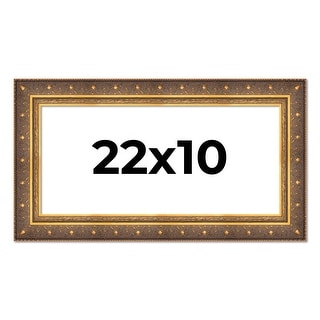 22x10 Frame Vintage Gold Solid Wood Picture Frame | 2.5 Inch Moulding ...