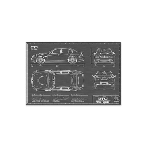 BMW M3 (E90) Black Print On Acrylic Glass by Action Blueprints - Bed ...