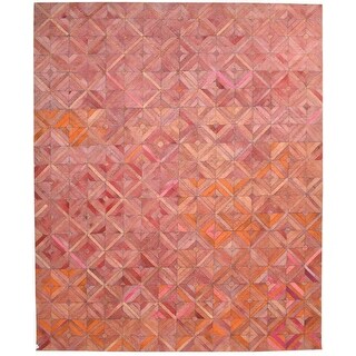 One of a Kind Hand-Woven Modern & Contemporary 8' x 10' Diamond Leather ...