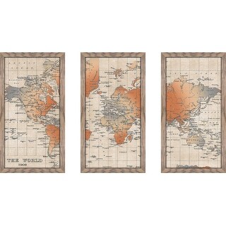"World Map" 3 Piece Print on Acrylic - Bed Bath & Beyond - 36688158
