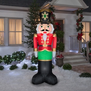 Gemmy Christmas Airblown Inflatable Mixed Media Luxe Nutcracker, 8 ft ...