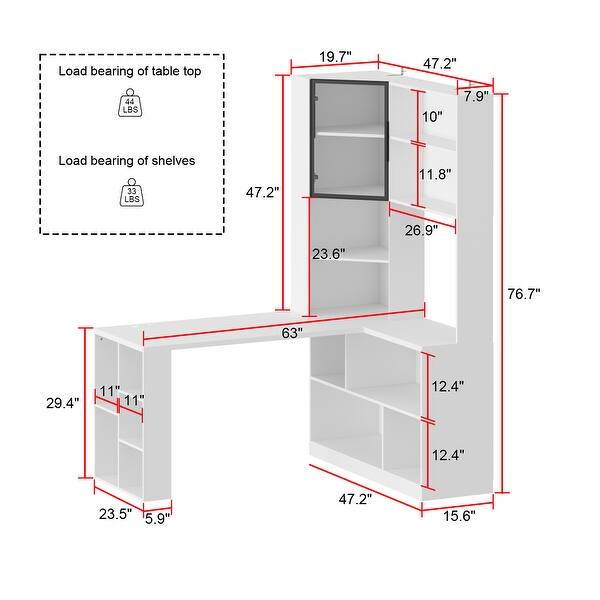 Chic Corner Workstation Ample Storage and Built-In Power Outlets - Bed ...