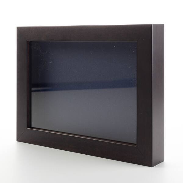 Dark Brown 8x8 Wood Shadow Box with Navy Acid-Free Backing - With 5/8 ...