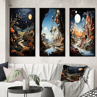 Designart "Surrealism Dreamscapes A Surrealist" Abstract Framed Wall ...