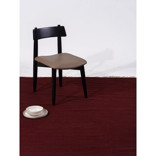 Hand Woven Flat Weave Kilim Wool Area Rug Solid Burgundy D00111 - Bed ...