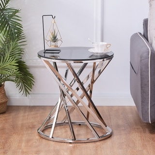 Round Glass Top Side Table for Living Room - Bed Bath & Beyond - 36662972