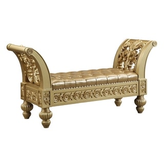 Basque Gold Tufted Bench - Bed Bath & Beyond - 40709569