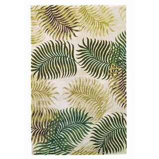2' x 4' Natural Fern Leaves Wool Area Rug - 3'6" - Bed Bath & Beyond ...