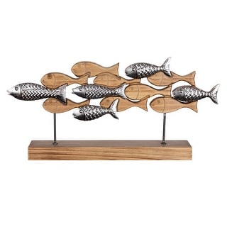 Stratton Home Decor Coastal Carved Swimming Fish Tabletop Decor - Bed ...