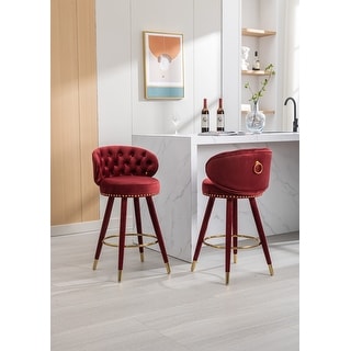 Velvet Counter Height Bar Stools Desk Chairs, Barstools Kitchen Counter ...