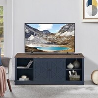 70-inch Extra-Wide Rustic TV Stand for 80" TVs - Natural Wood Finish ...