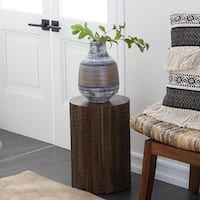 Brown Teak Wood Intricately Carved Accent Table - On Sale - Bed Bath ...