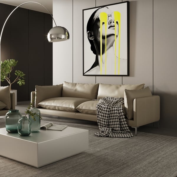 Divani Casa Harvest Modern Taupe Full Leather Sofa. - Bed Bath & Beyond ...