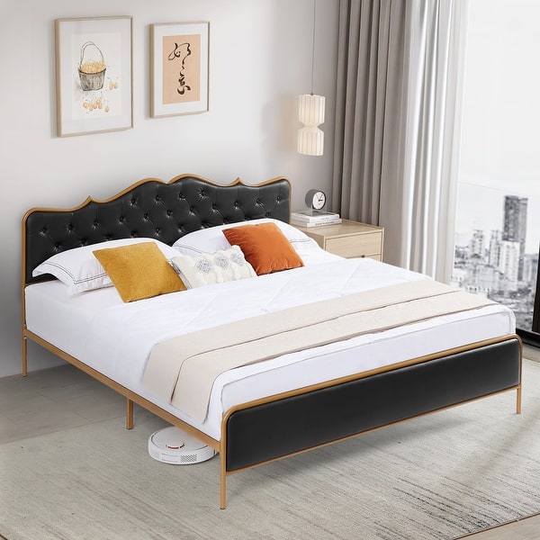 Black Sponge Soft Bag Backrest King Bed Frame Ribs Slat Support - Bed ...