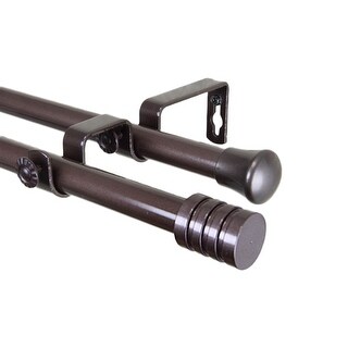 Rod Desyne Lee Decorative Window Double Curtain Rod 120-170" - Cocoa ...