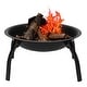 22 inches Foldable Iron Brazier Wood Burning Fire Pit - Bed Bath ...