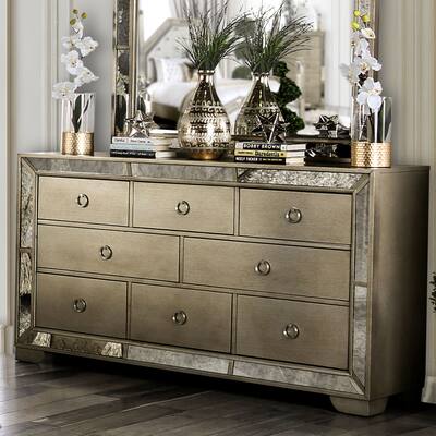 Gevi Transitional 68-inch Wide Solid Wood 8-Drawer Dresser by Furniture ...