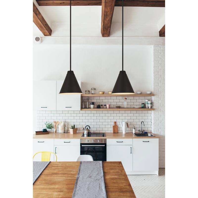 Eaton 1 Light Pendant - Matte Black - Overstock - 33249278
