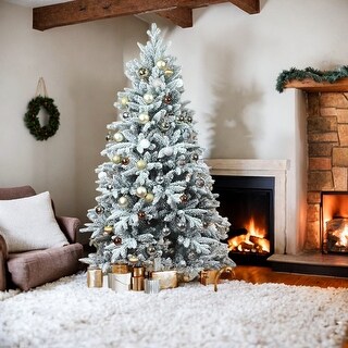 Automatic Tree Fireproof Christmas Flocked Tree - Bed Bath & Beyond ...