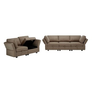 2-Piece Storage Sofa Set with 3-Seat Couch and 2-Seat Loveseat - Bed ...