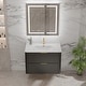 Fluted Floating Vanity with Sink, Plywood Wall Mount Cabinet, Curved ...