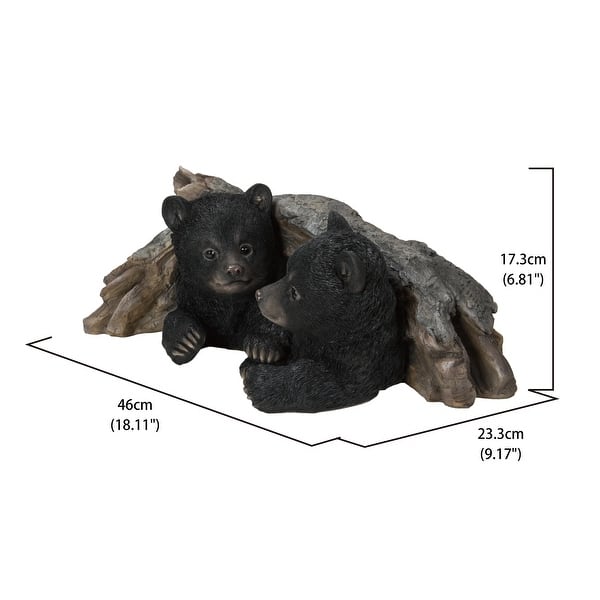 Black Bear Cubs Hiding Under Log Statue - Bed Bath & Beyond - 33306963