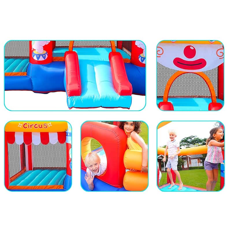 Inflatable Bounce House with Slide and Blower - Cute Clown Theme - Bed ...