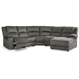 Signature Design By Ashley Benlocke Flannel 5 Piece Reclining Sectional