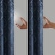 Knitted Jacquard Damask Total Blackout Grommet Top Curtain Panel - Navy ...